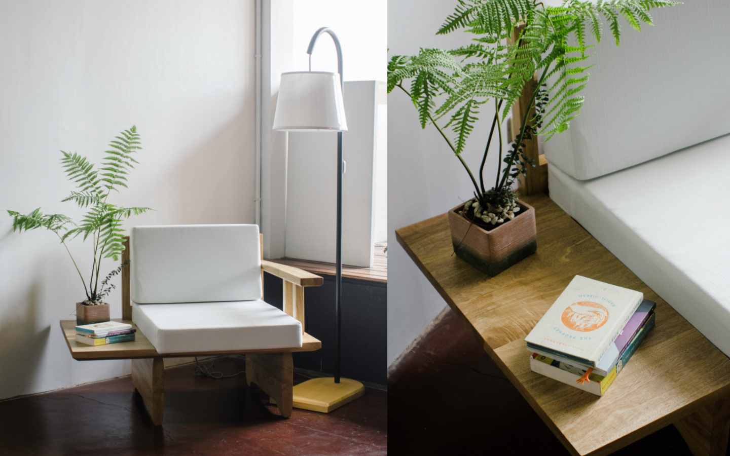 You Should Check Out This Lounge Chair With A Built-In Side Table ...