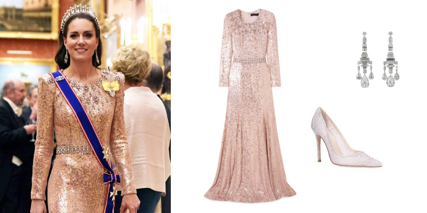 Princess Kate's Gilded Gown At The Diplomatic Corps Reception | Metro.Style
