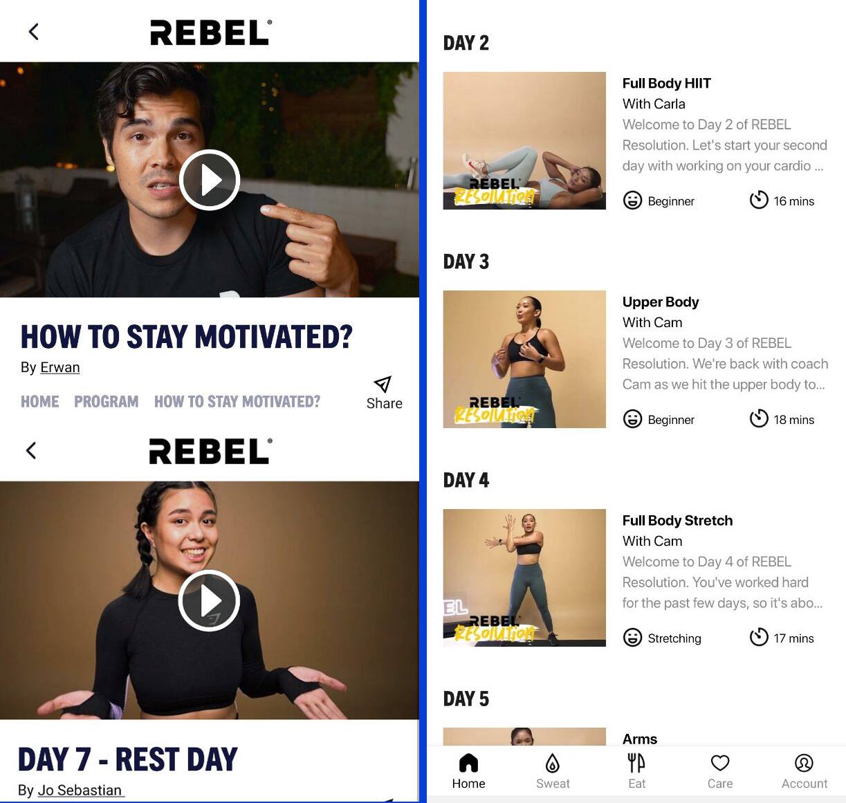 Here's A 30-Day Fitness Program From Rebel, The New App By Nico Bolzico ...